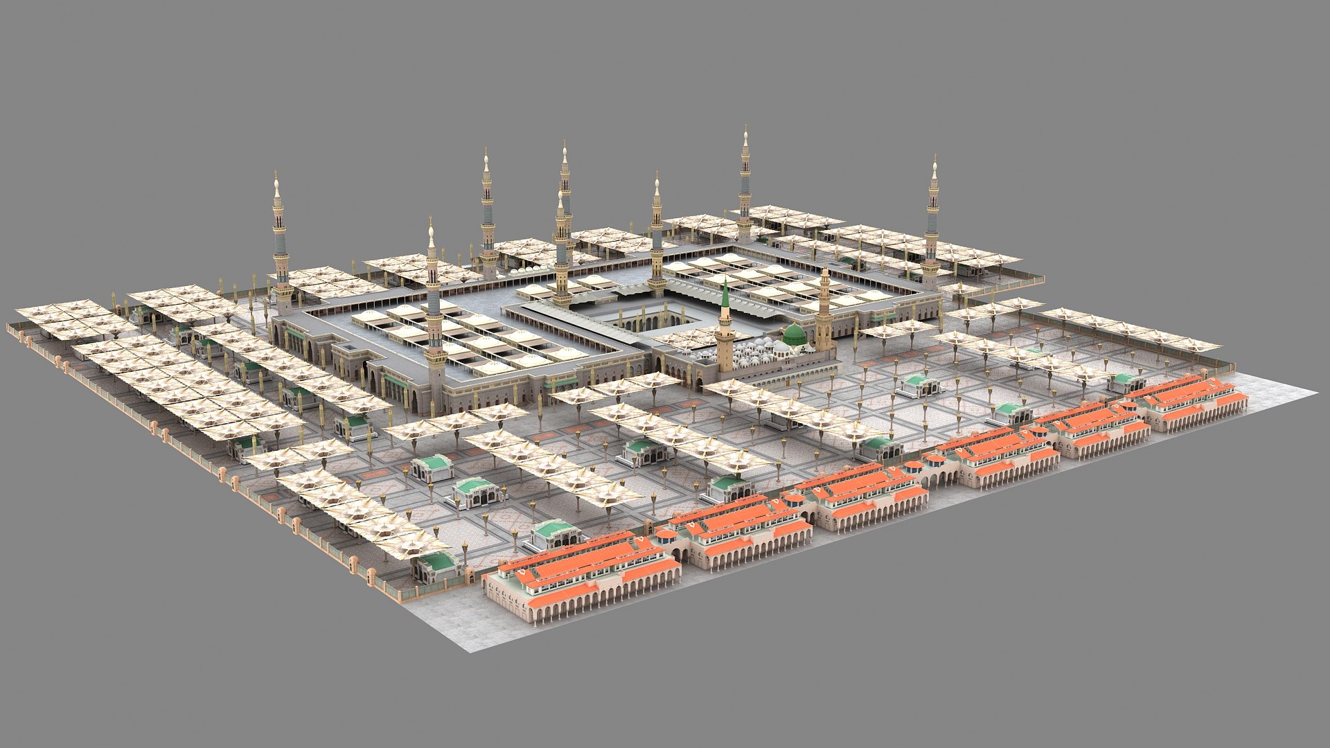 Masjid Al Nabawi Prophet Mosque Medina 3D Model - TurboSquid 2285285
