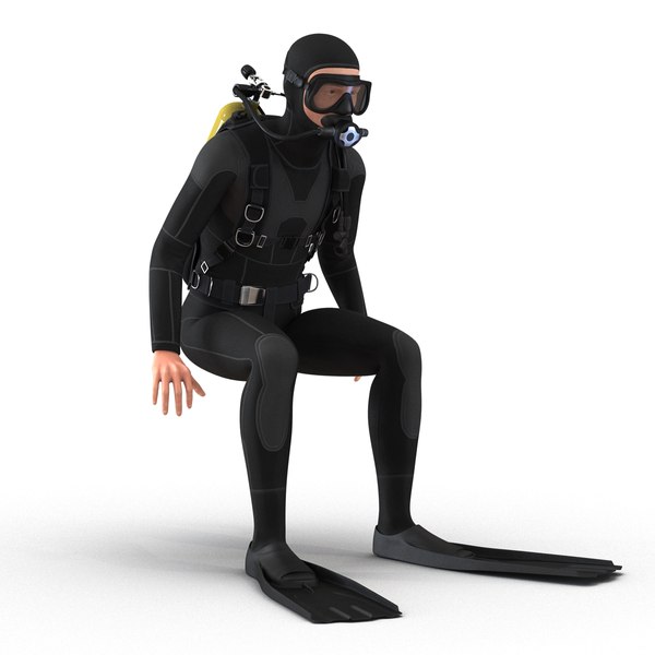 diver dive rigged 3d c4d