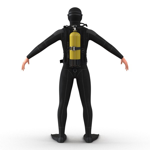 diver dive rigged 3d c4d