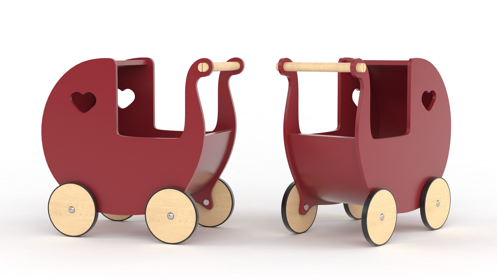 Red Wooden Pram 3D Model - TurboSquid 2203846