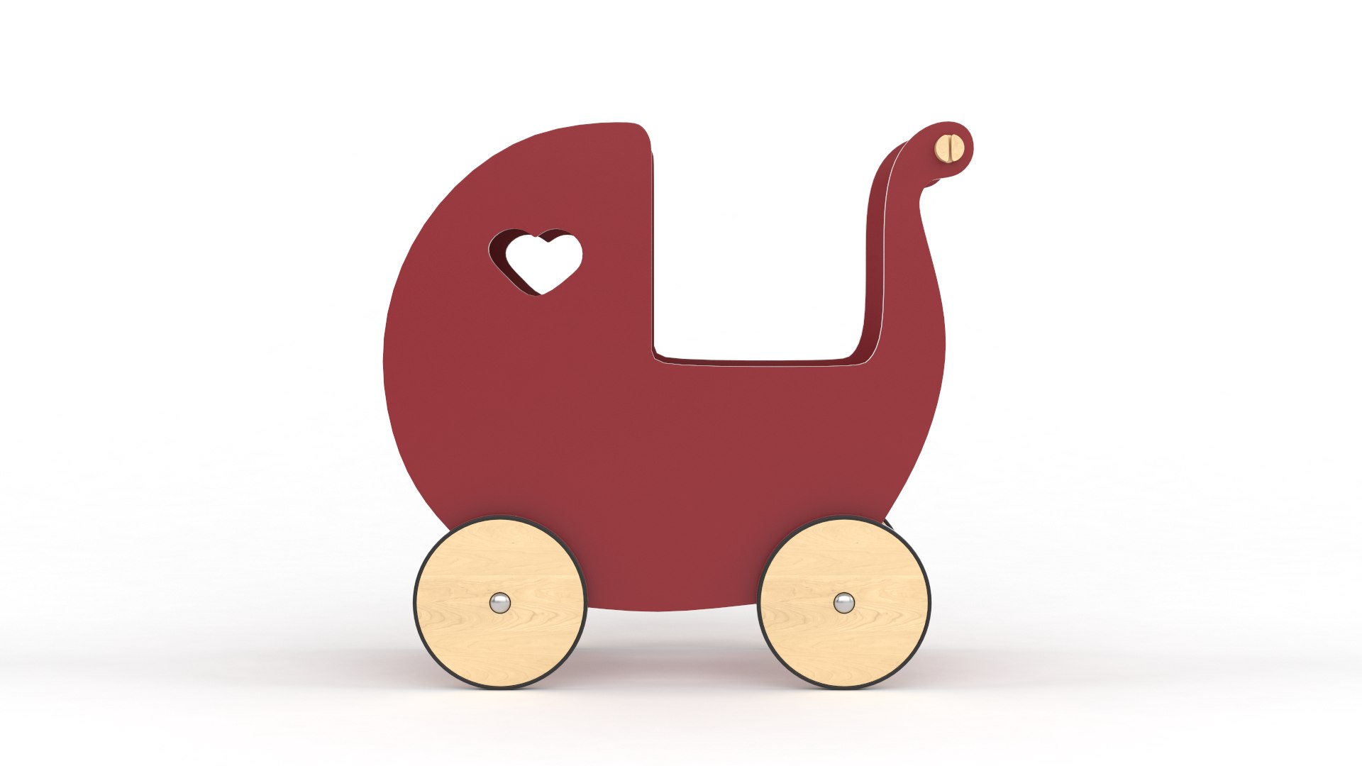 Red Wooden Pram 3D Model - TurboSquid 2203846