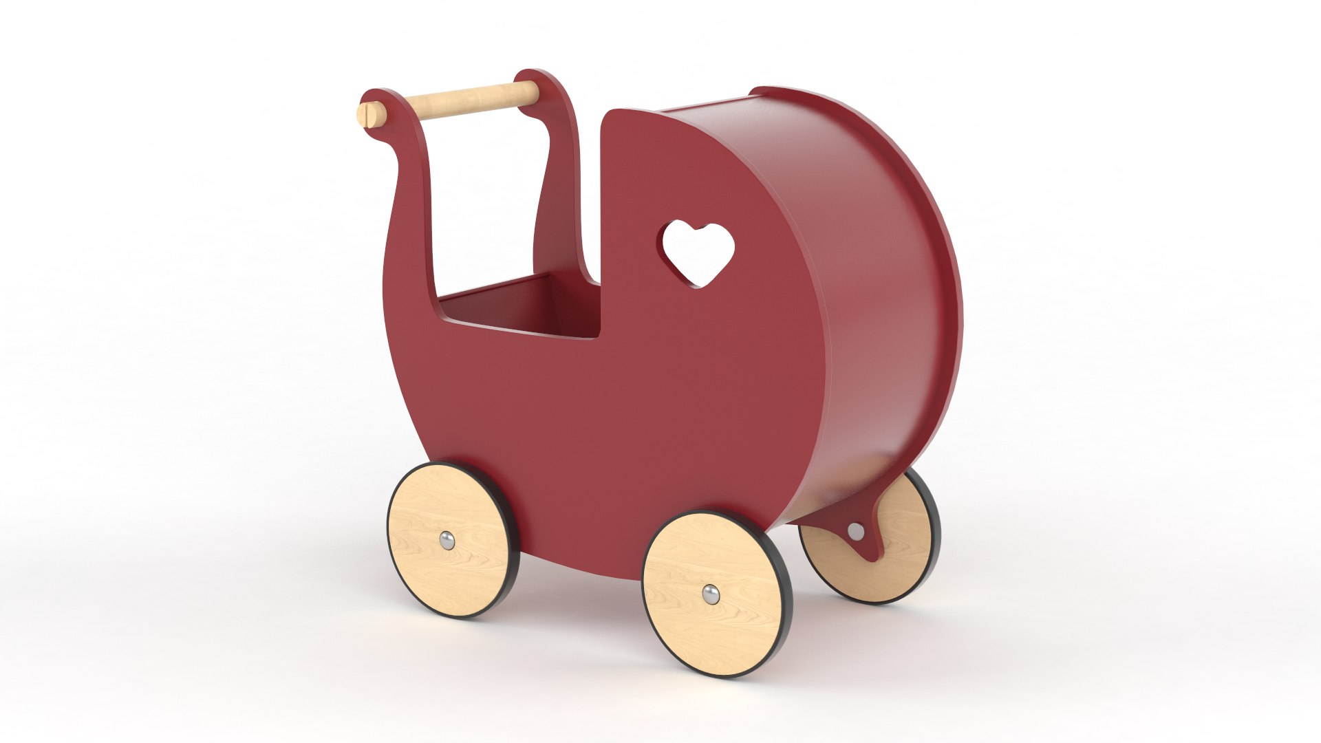 Red Wooden Pram 3D Model - TurboSquid 2203846