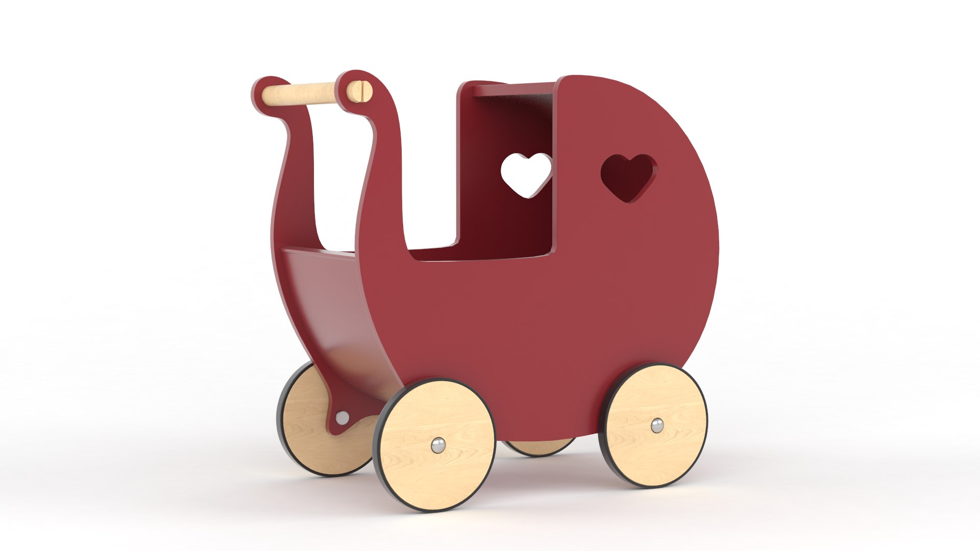 Red Wooden Pram 3D Model - TurboSquid 2203846