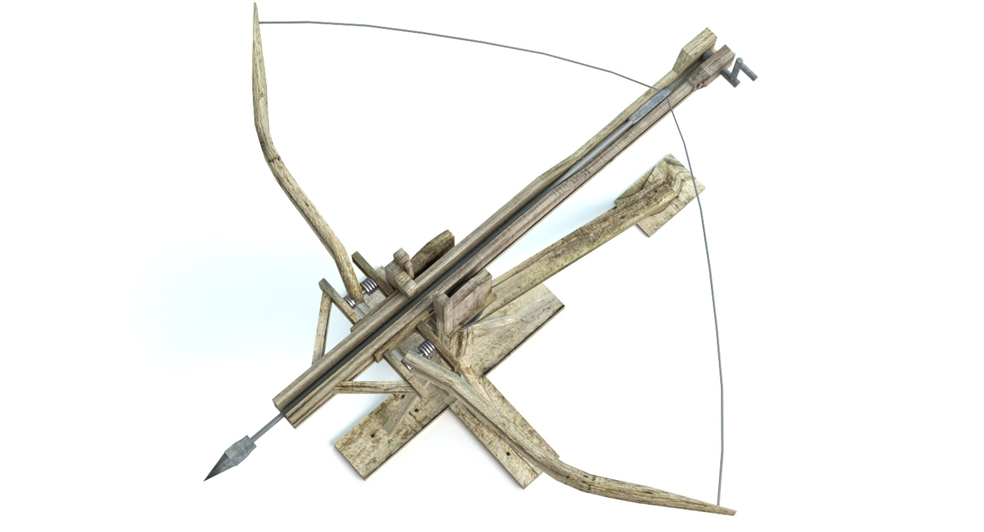 3d model medieval ballista bow