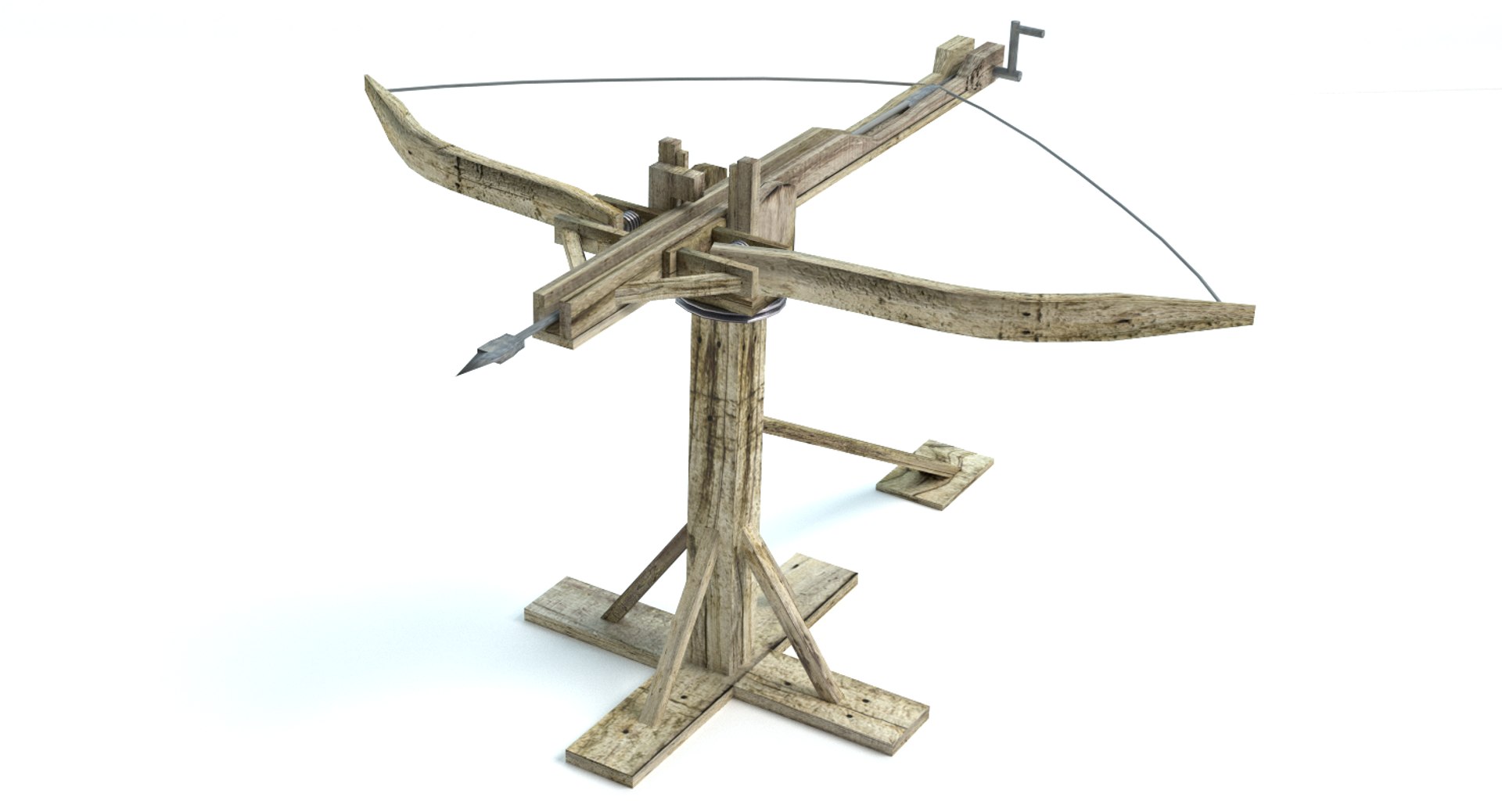 3d model medieval ballista bow