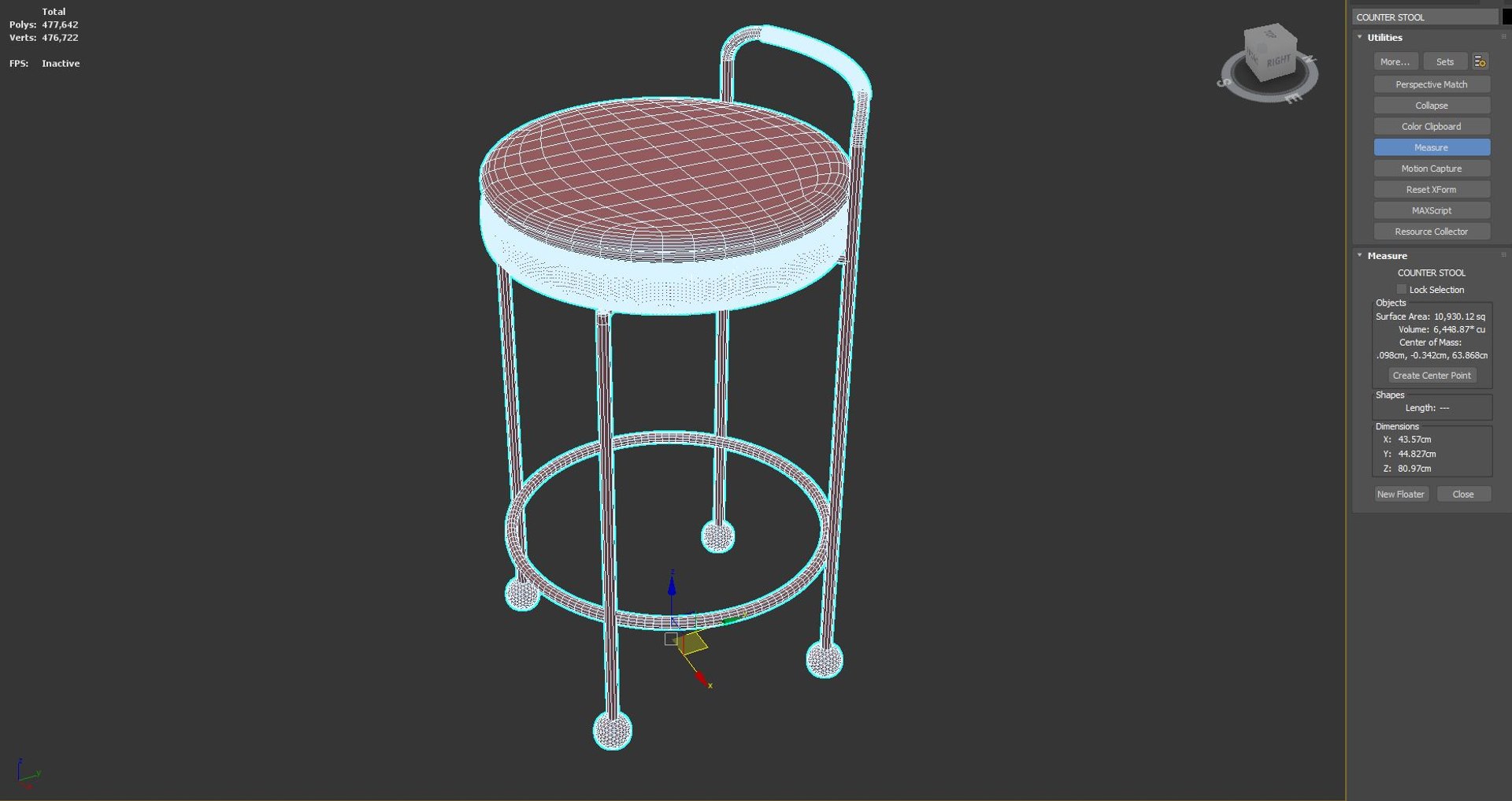 COUNTER STOOL 001 3D Model - TurboSquid 2033932