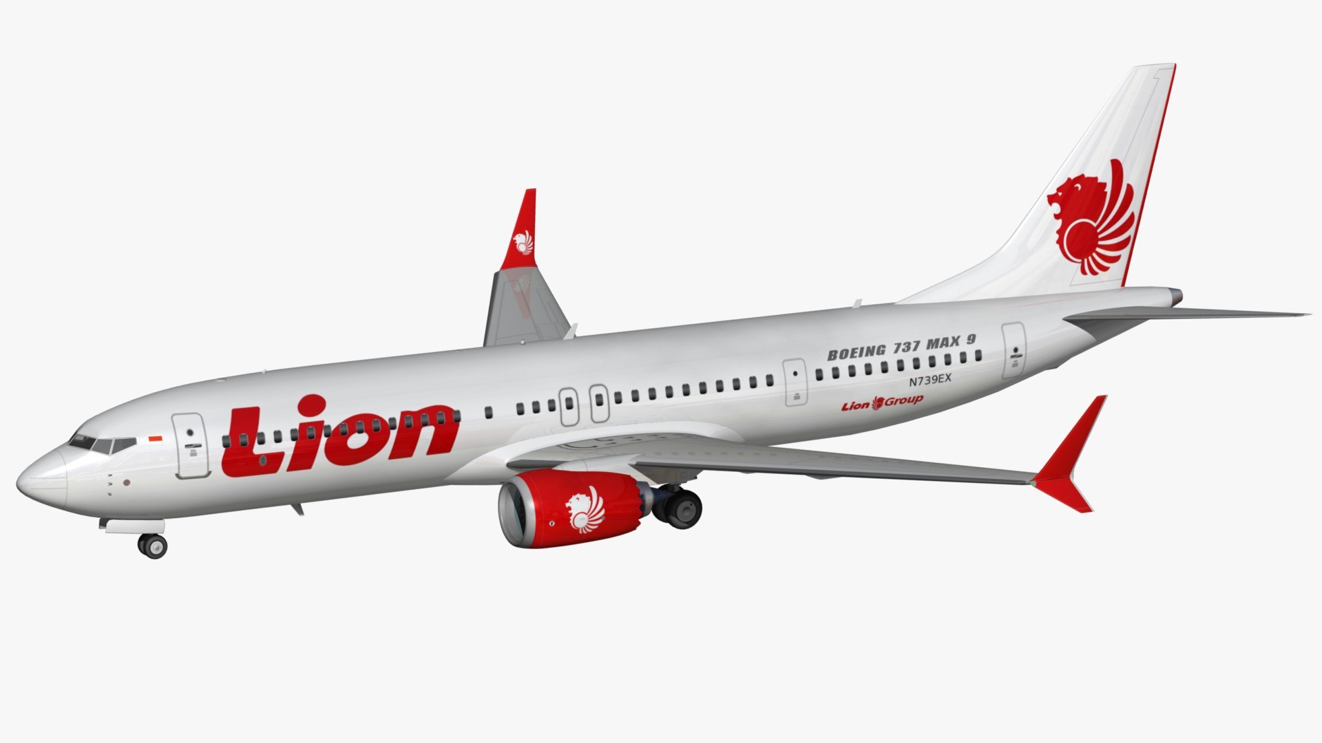 3D Boeing 737 Lion Air Model - TurboSquid 1158303