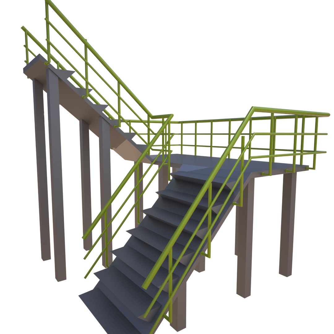 3D Stairs Industrial Model - TurboSquid 1198148