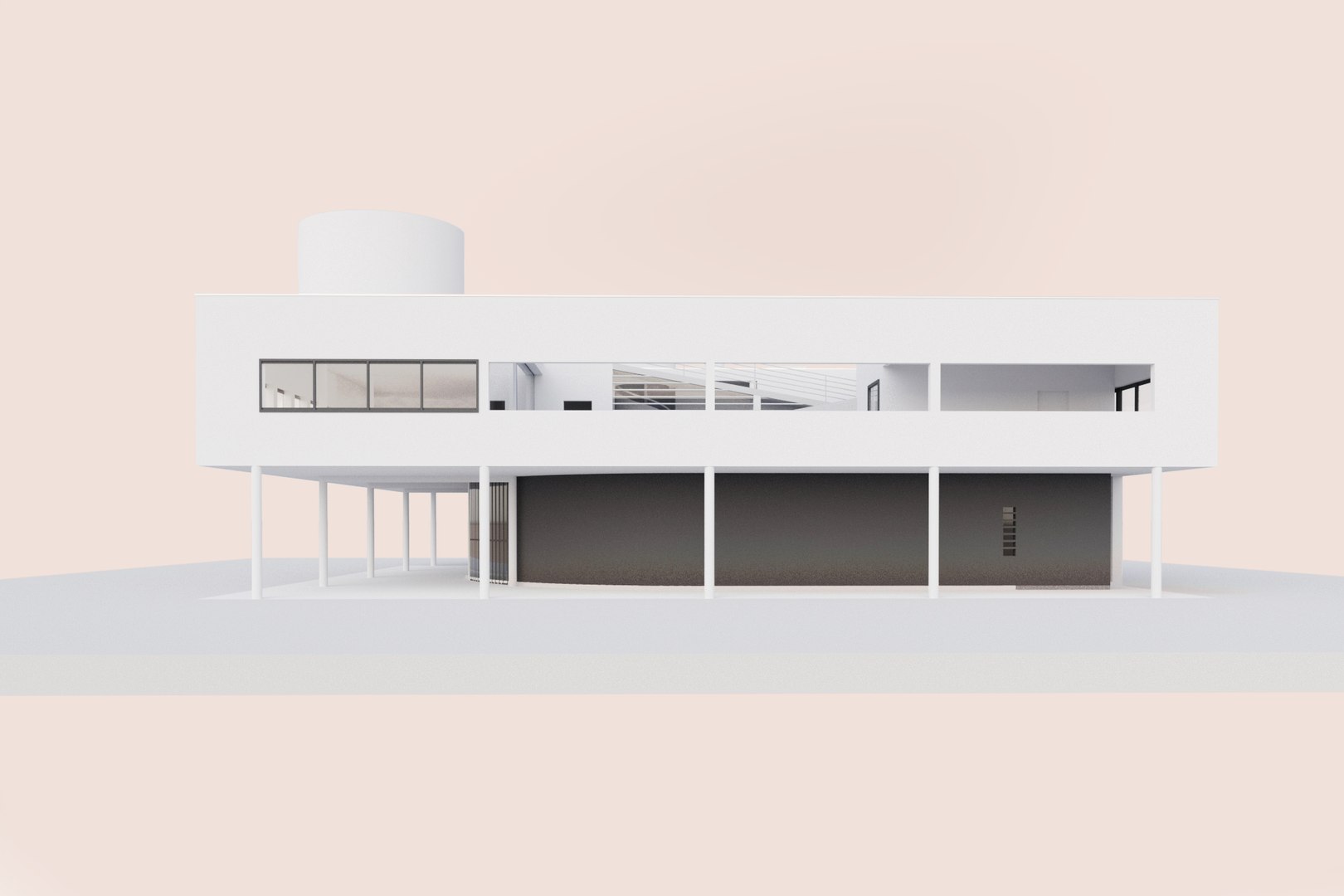 Villa Savoye Le Corbusier Low-poly 3D Model 3D Model - TurboSquid 2335135