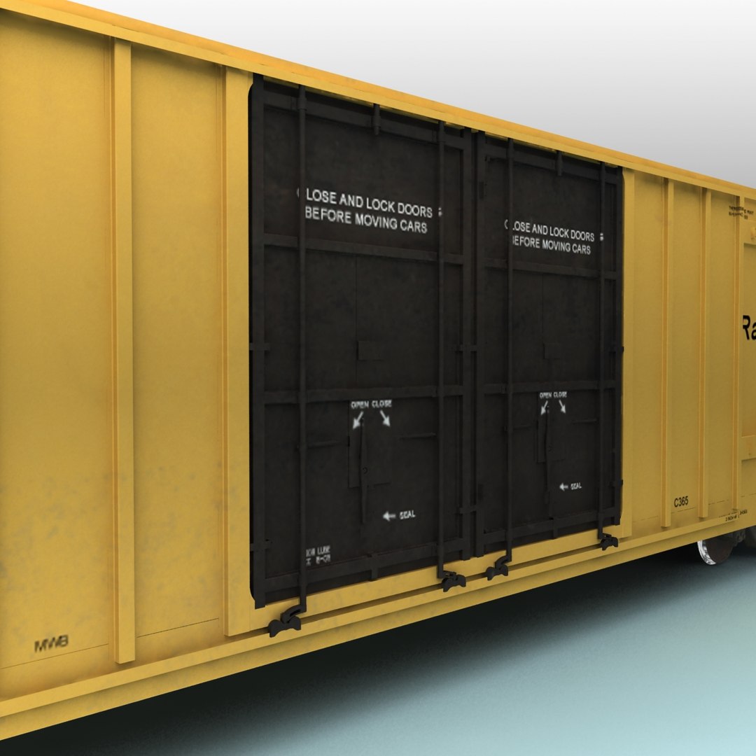 3d Model A606 Boxcar Rails Cargo