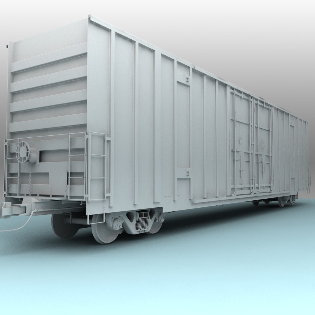 3d Model A606 Boxcar Rails Cargo