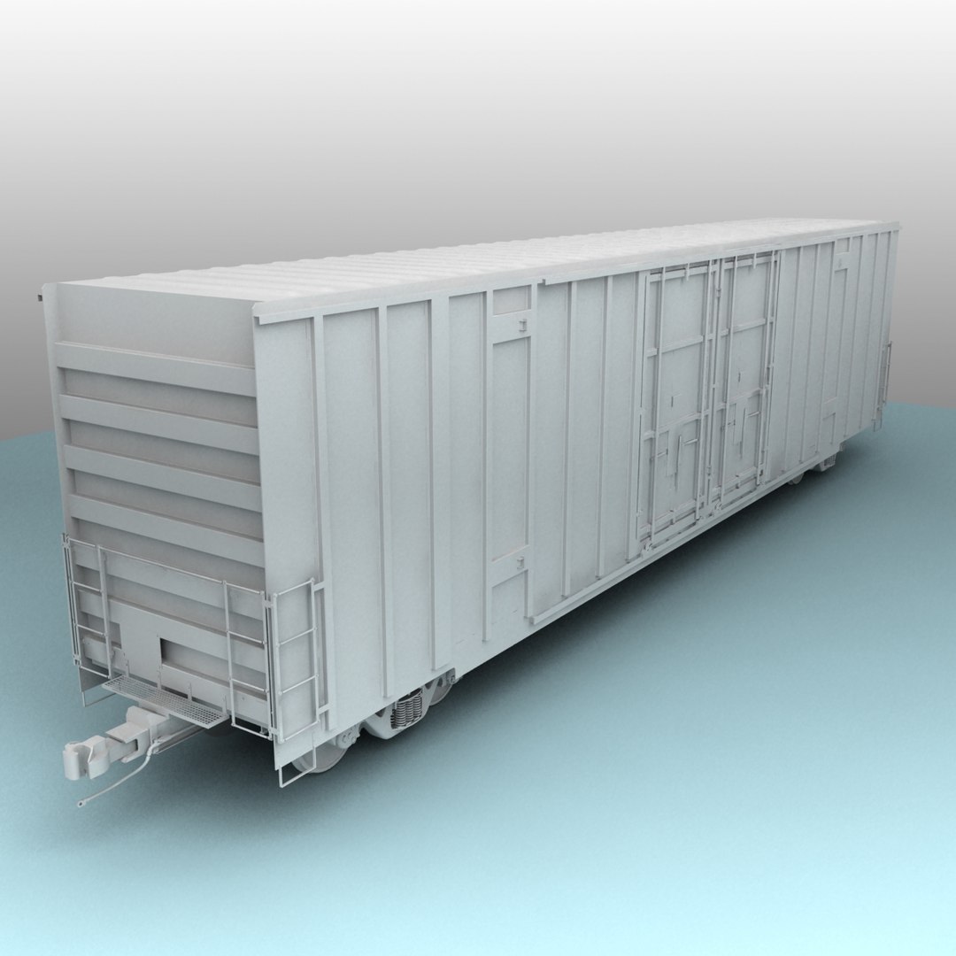 3d Model A606 Boxcar Rails Cargo