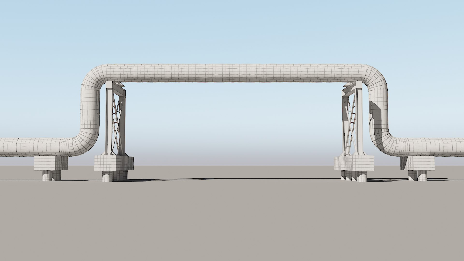 Industrial Pipes Sections 3D Model - TurboSquid 1602347