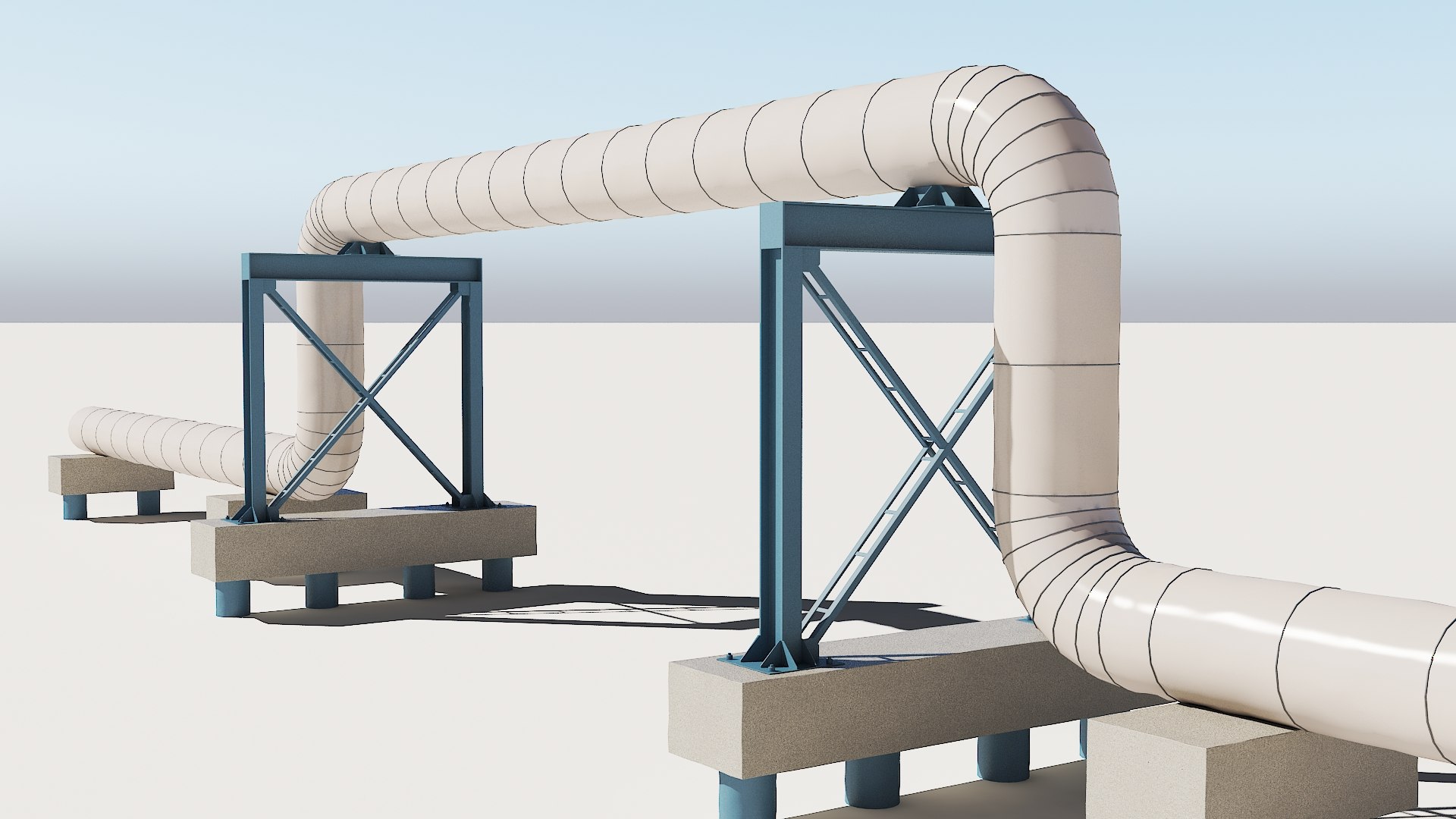 Industrial Pipes Sections 3D Model - TurboSquid 1602347