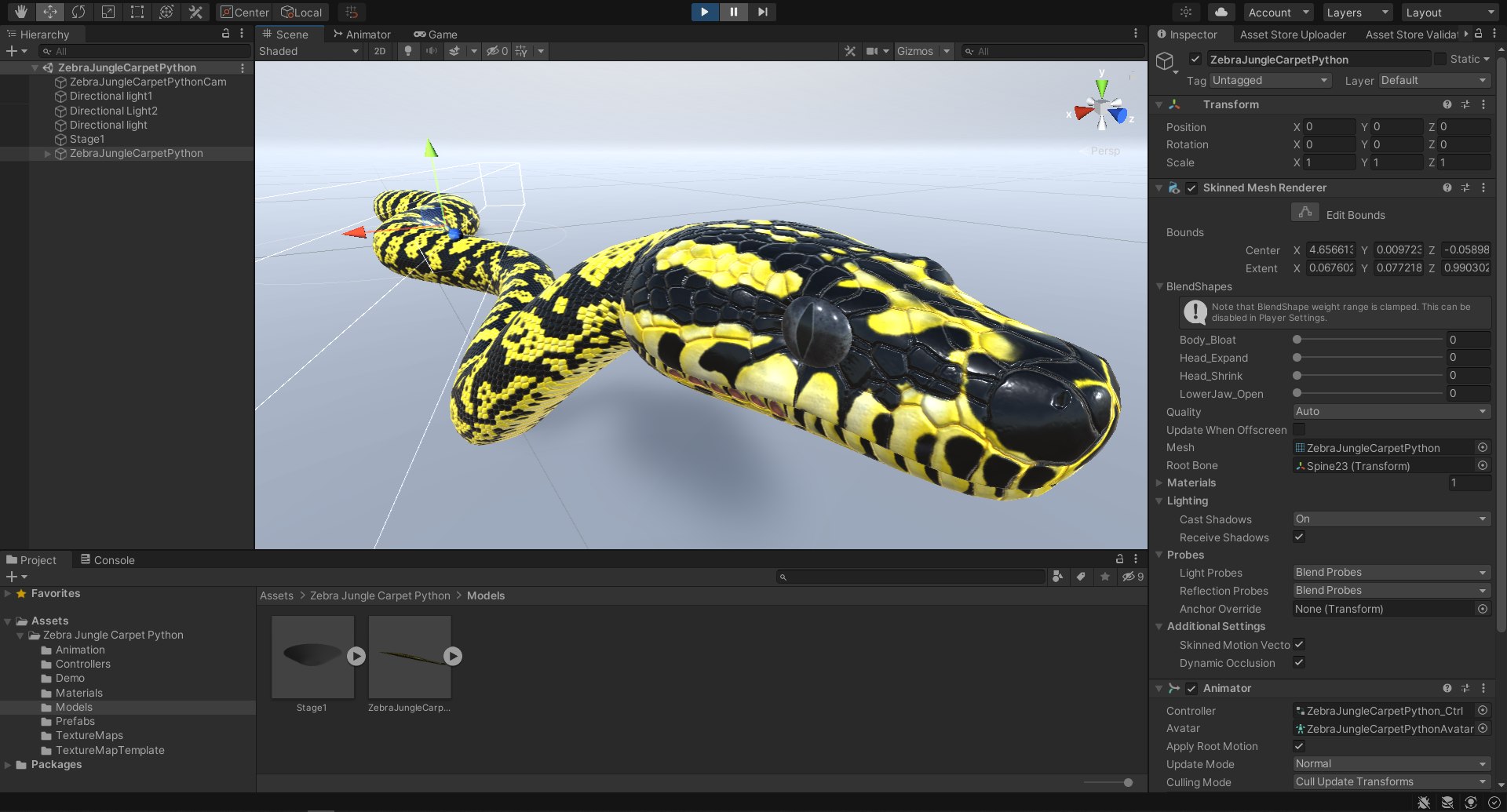Animated Zebra Jungle Carpet Python 3D Model - TurboSquid 1950284
