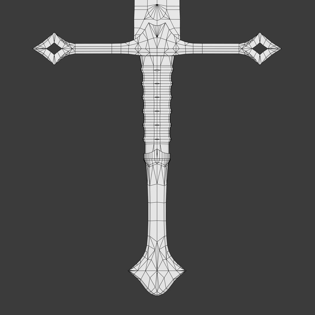 Sword 01 LowPoly Two-handed Plus Old Texture And Sheath Model ...
