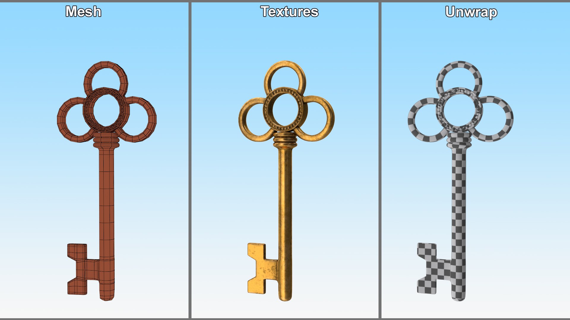 Traditional Skeleton Key Gold 3D Model - TurboSquid 2246209