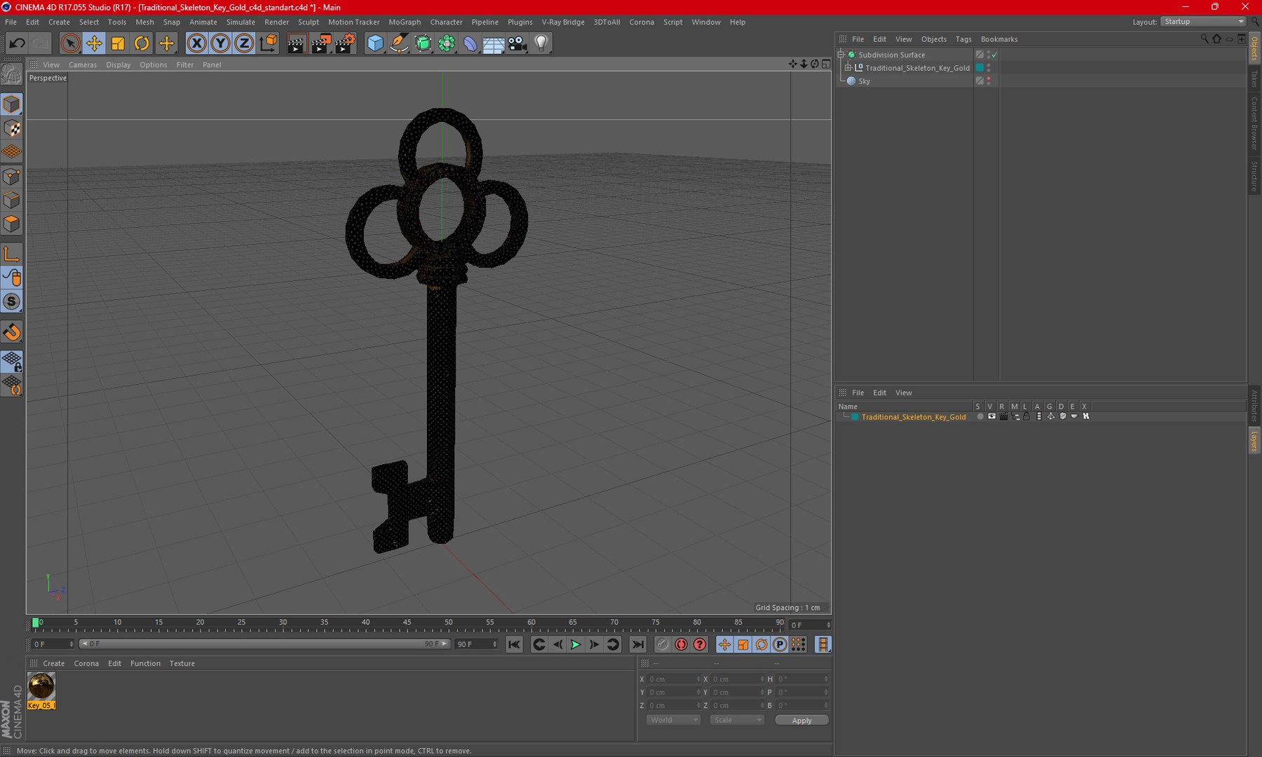 Traditional Skeleton Key Gold 3D Model - TurboSquid 2246209