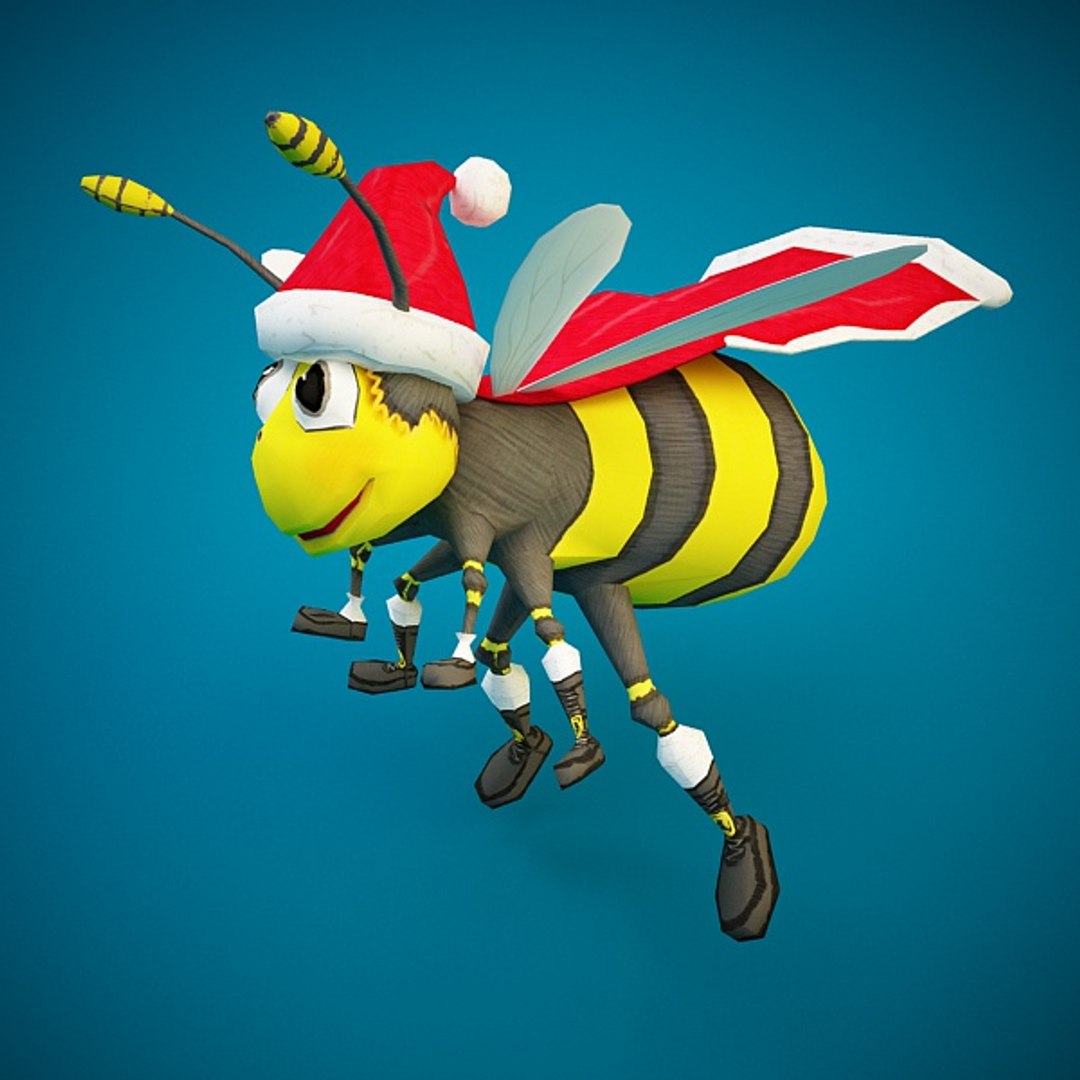 santa bee 3d c4d