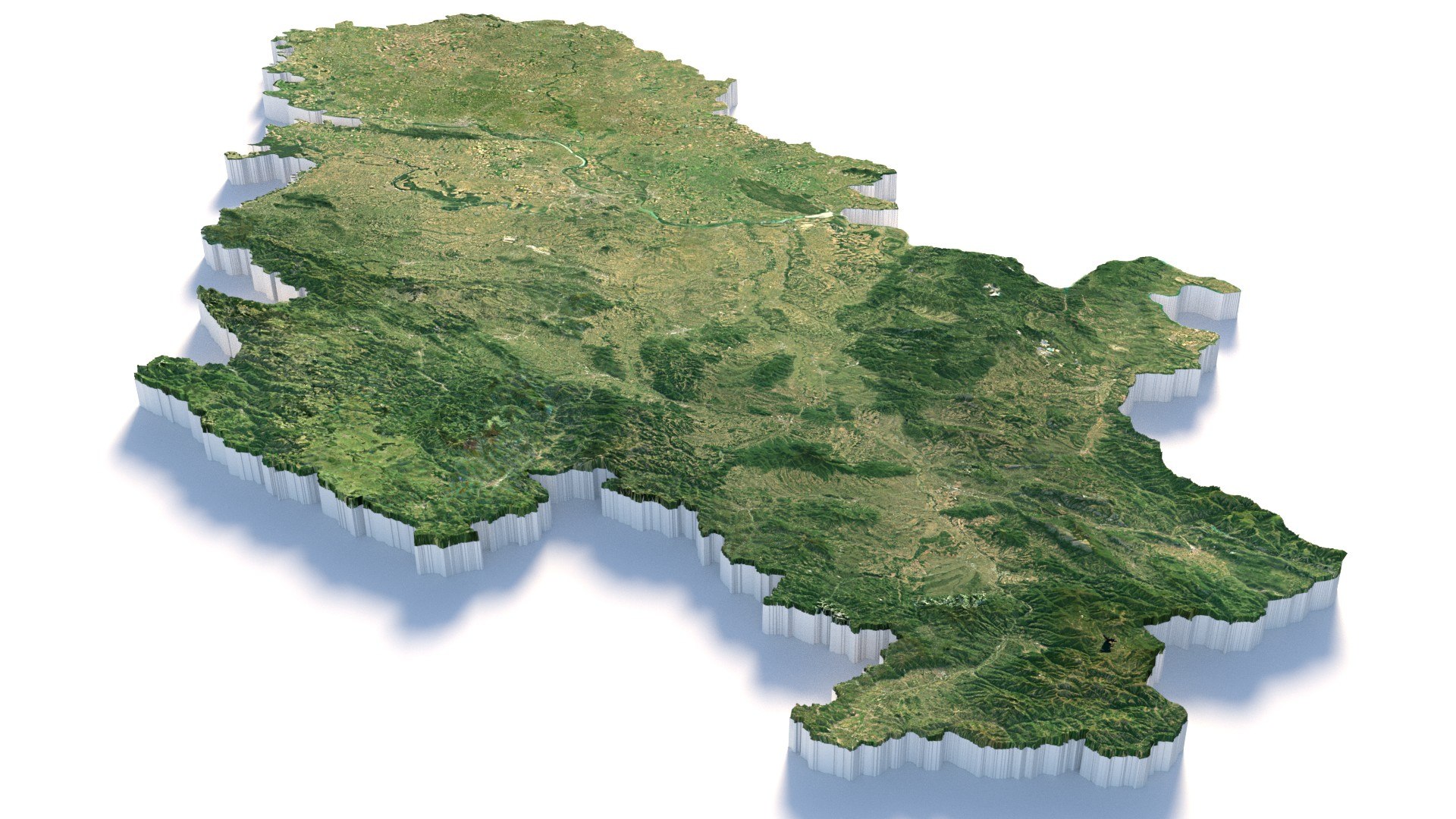 3d Serbia Terrain Map Model Turbosquid 2336719