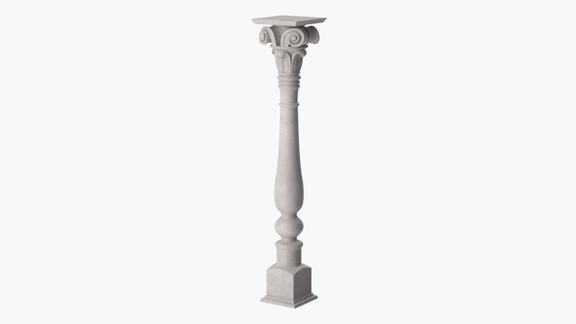 Carved Architectural Pillar Tapered Shape White 3D Model - TurboSquid ...
