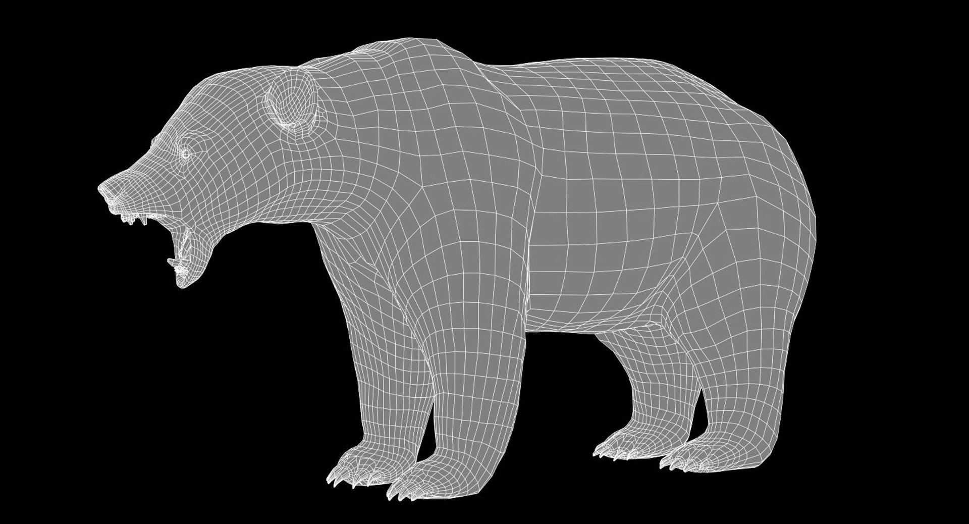3d bear rigged 2 fur