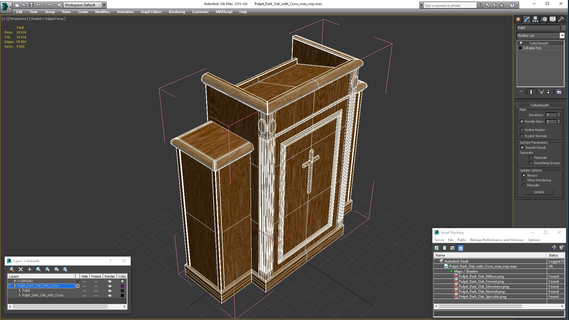 Pulpit Dark Oak With Cross 3D Model - TurboSquid 2201921