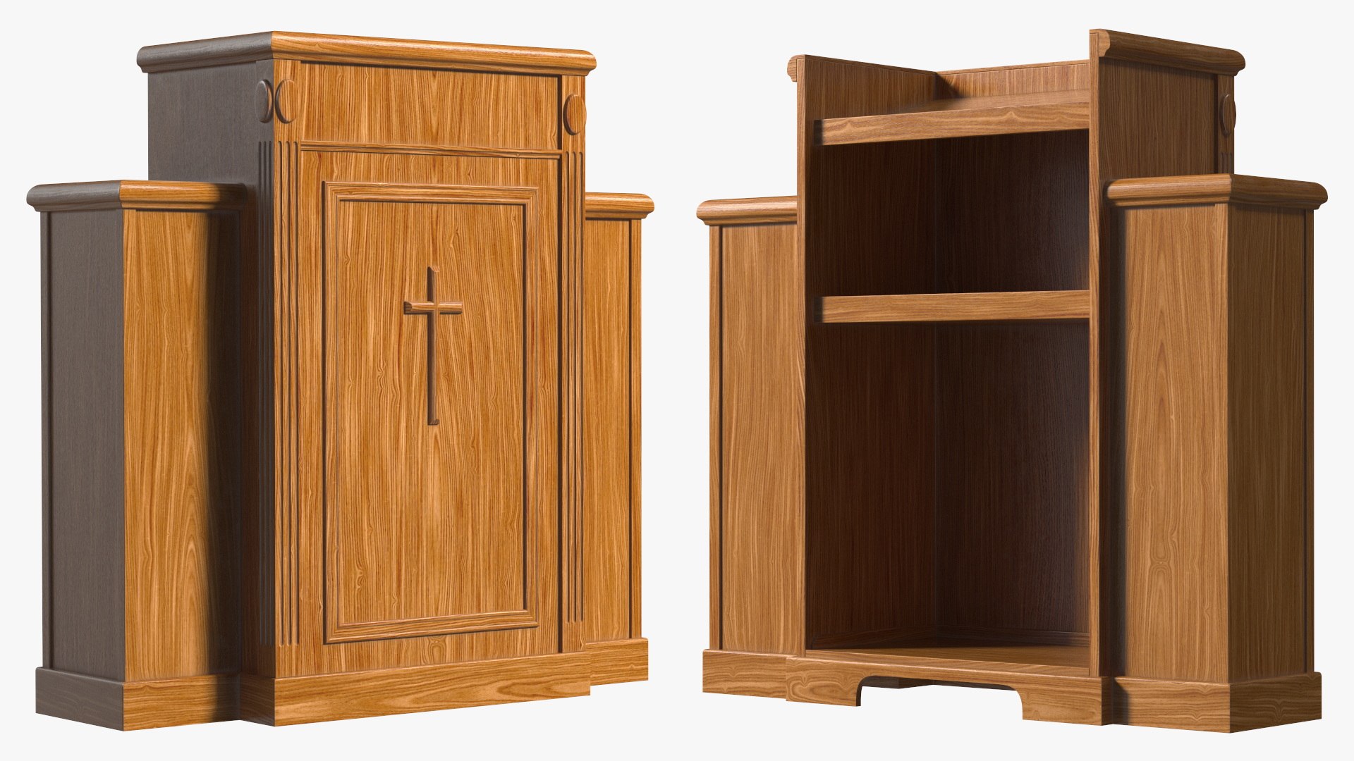 Pulpit Dark Oak With Cross 3D Model - TurboSquid 2201921
