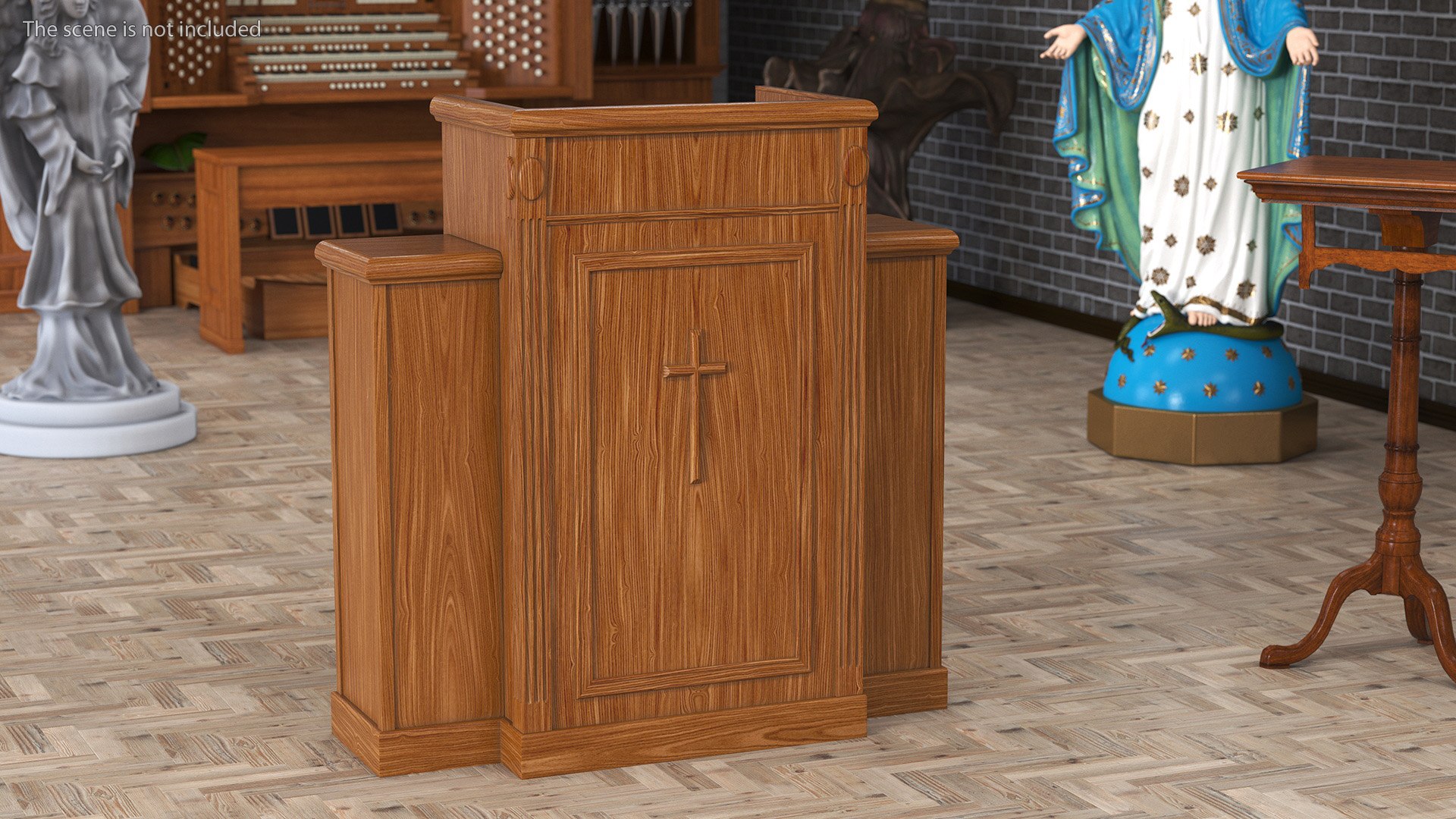 Pulpit Dark Oak With Cross 3D Model - TurboSquid 2201921