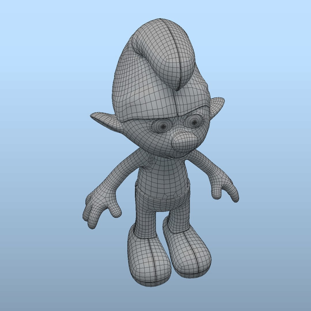 smurf rigged animation 3d model
