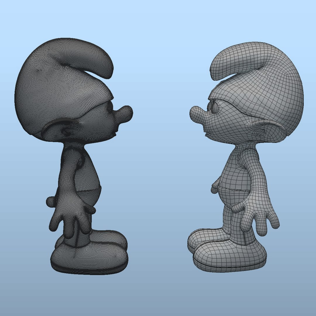 smurf rigged animation 3d model