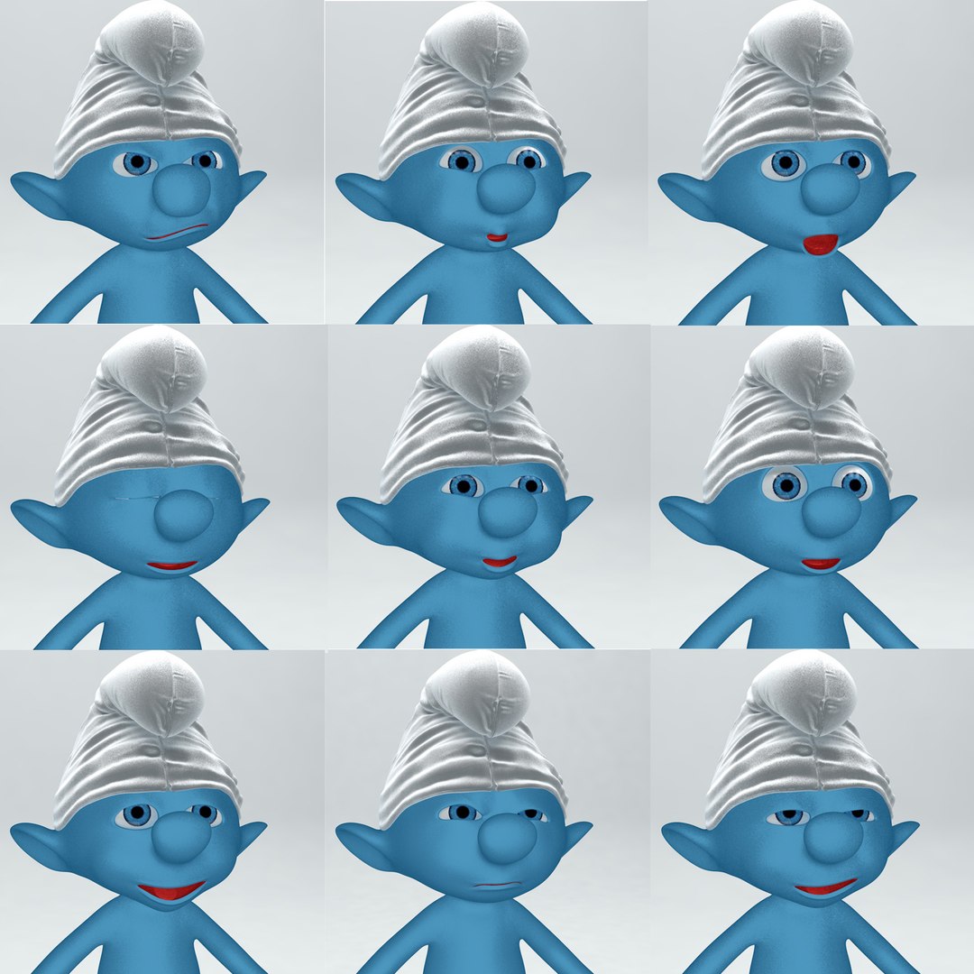 smurf rigged animation 3d model