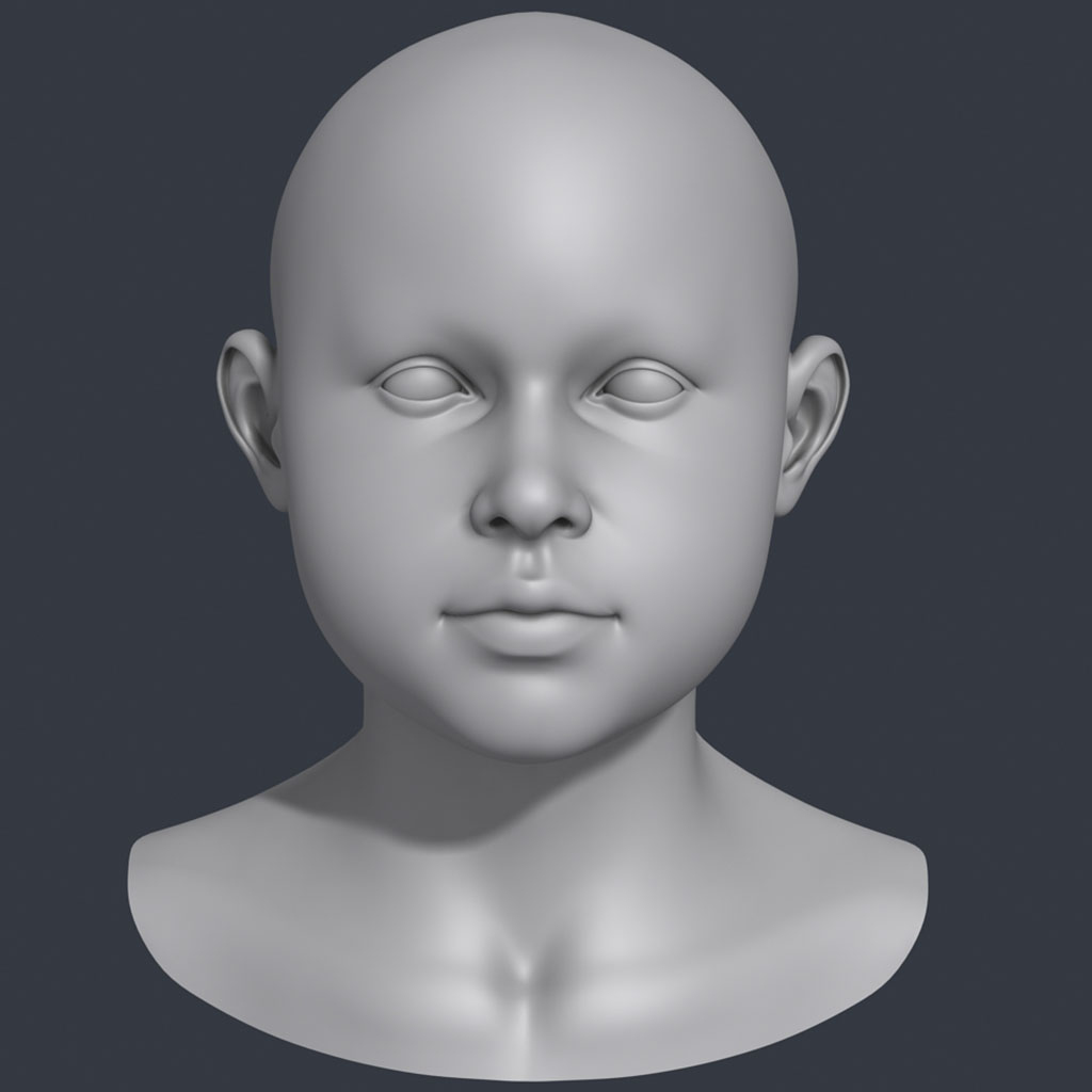 3d max little girl head