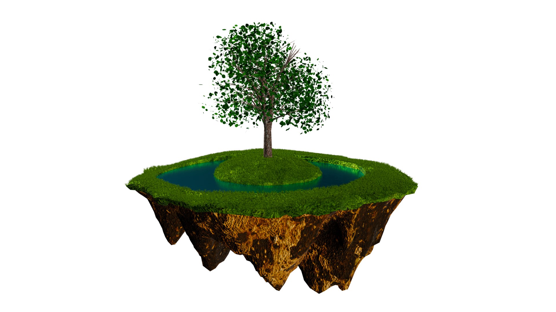 3D Floating Lake Tree Island Model - TurboSquid 2191107