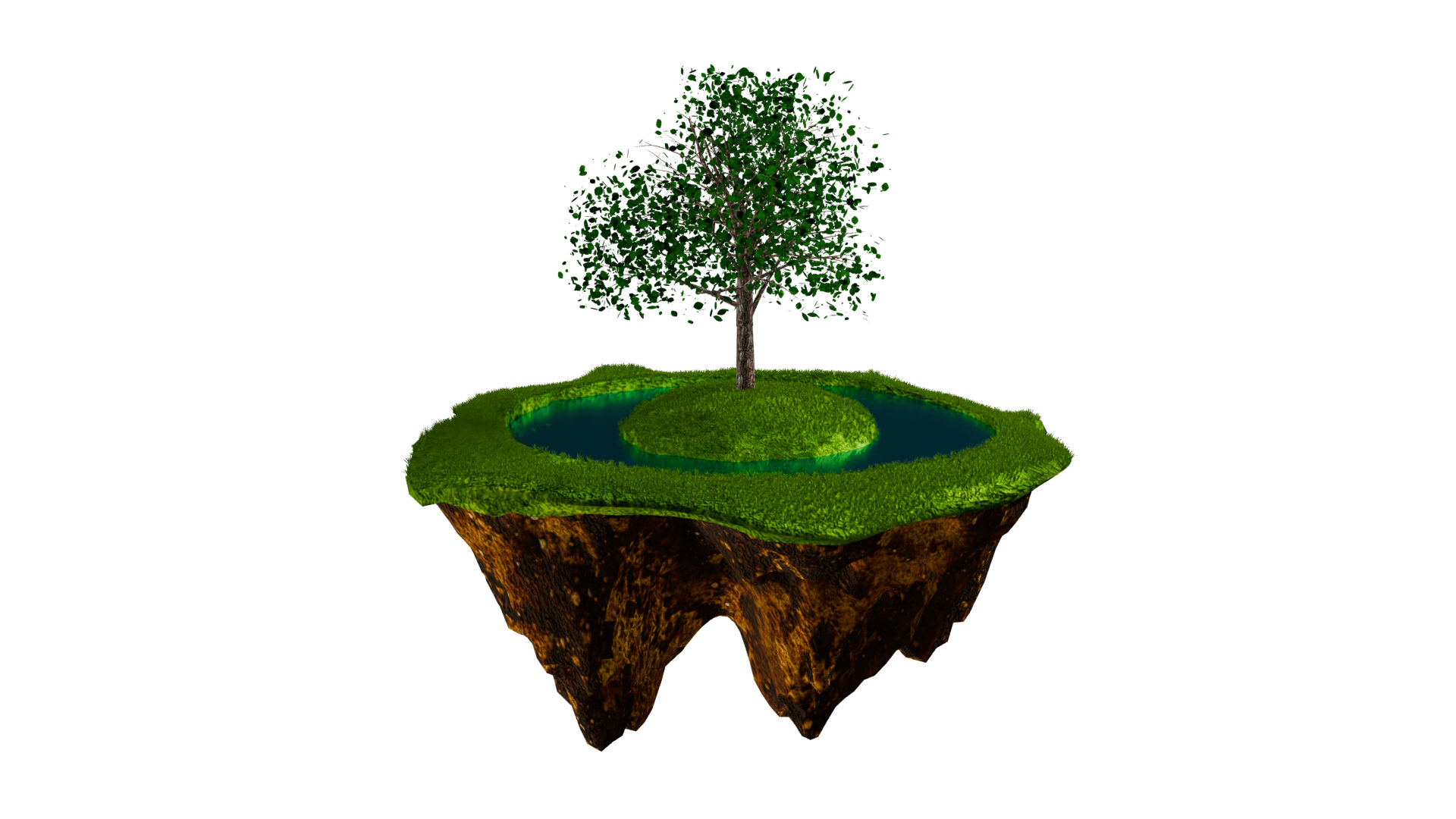 3D Floating Lake Tree Island Model - TurboSquid 2191107