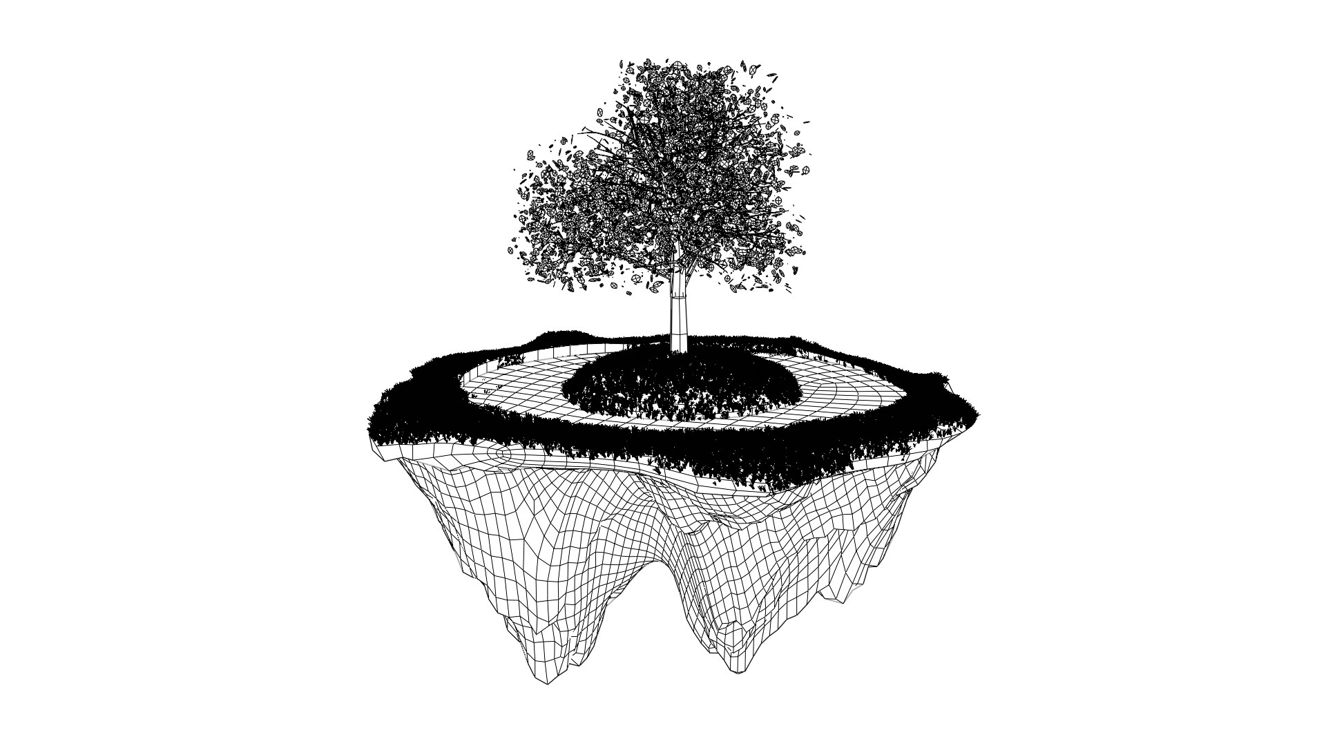 3D Floating Lake Tree Island Model - TurboSquid 2191107