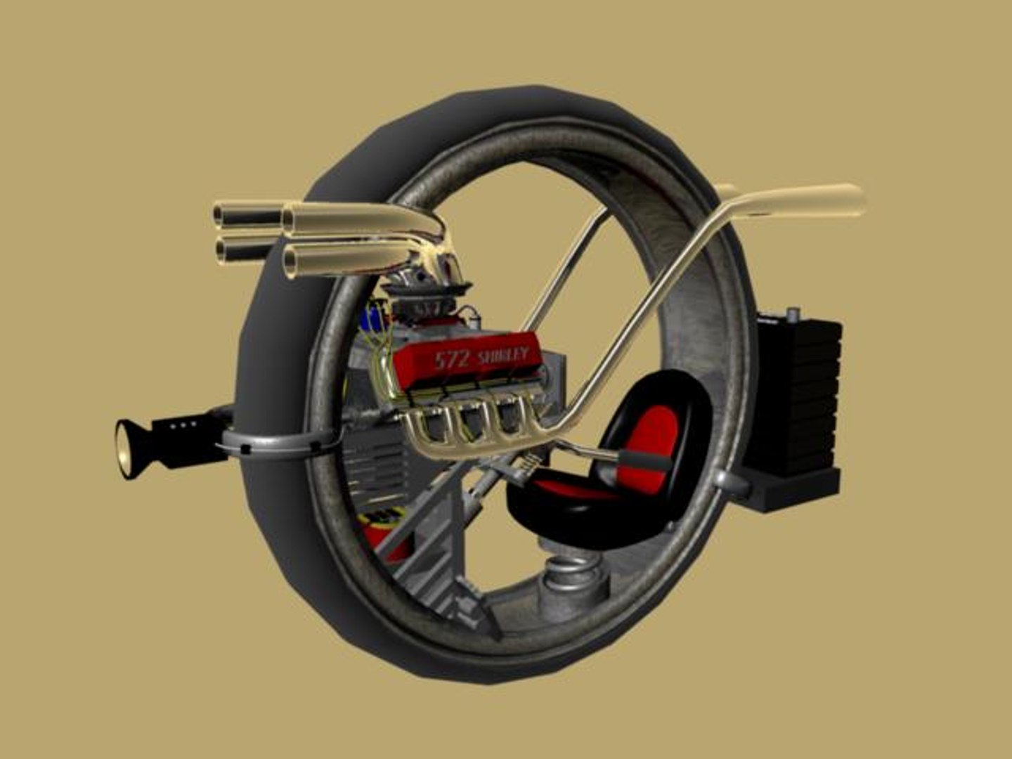 Monocycle Motorcycle Motor 3d Model