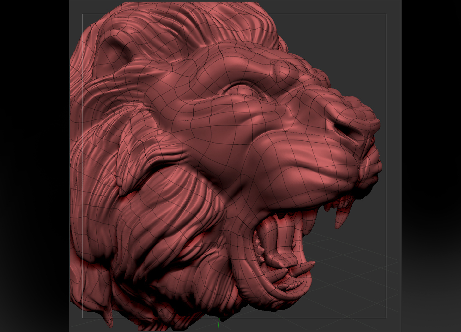 modelo 3d León gruñendo - TurboSquid 1542762