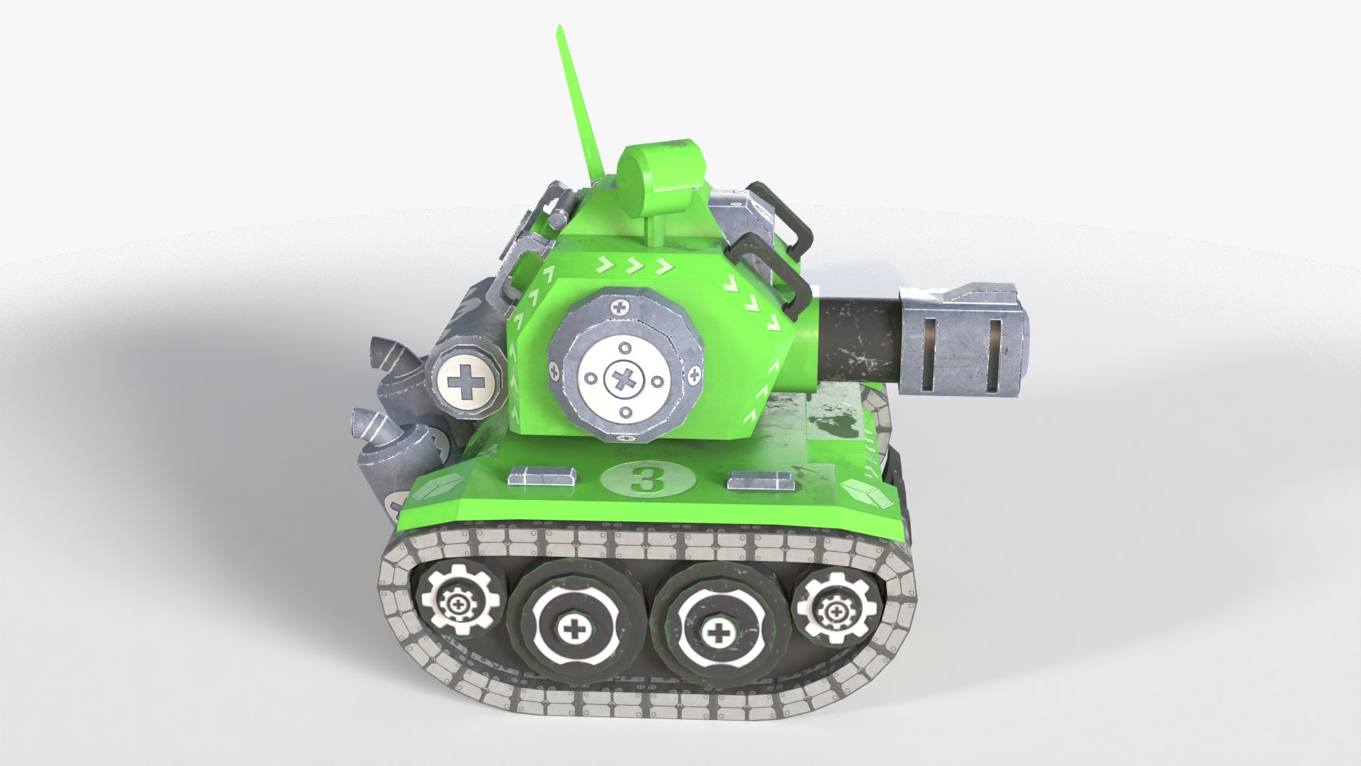 3D Model Tank Chibi Green - TurboSquid 1984859