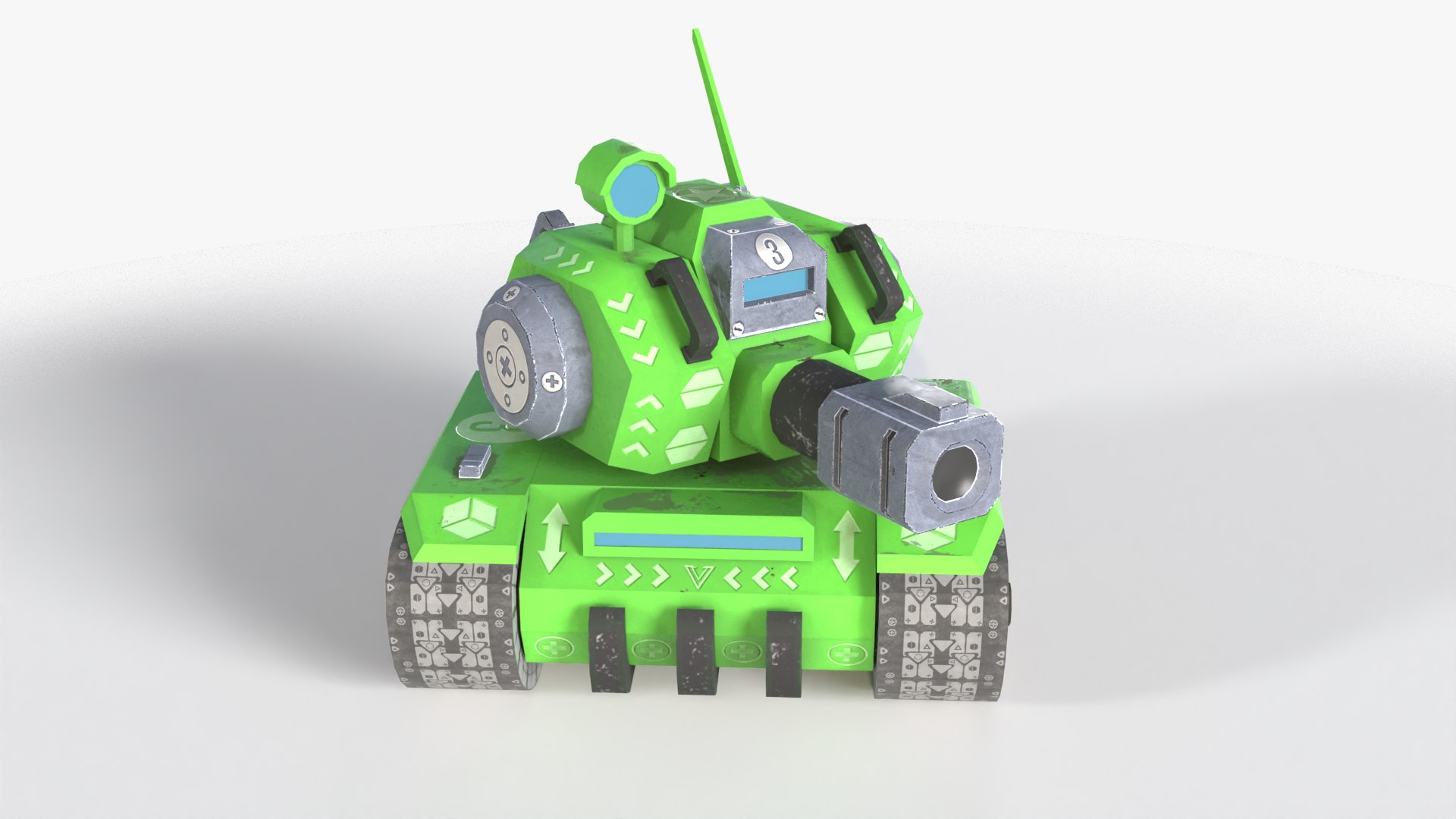 3D Model Tank Chibi Green - TurboSquid 1984859