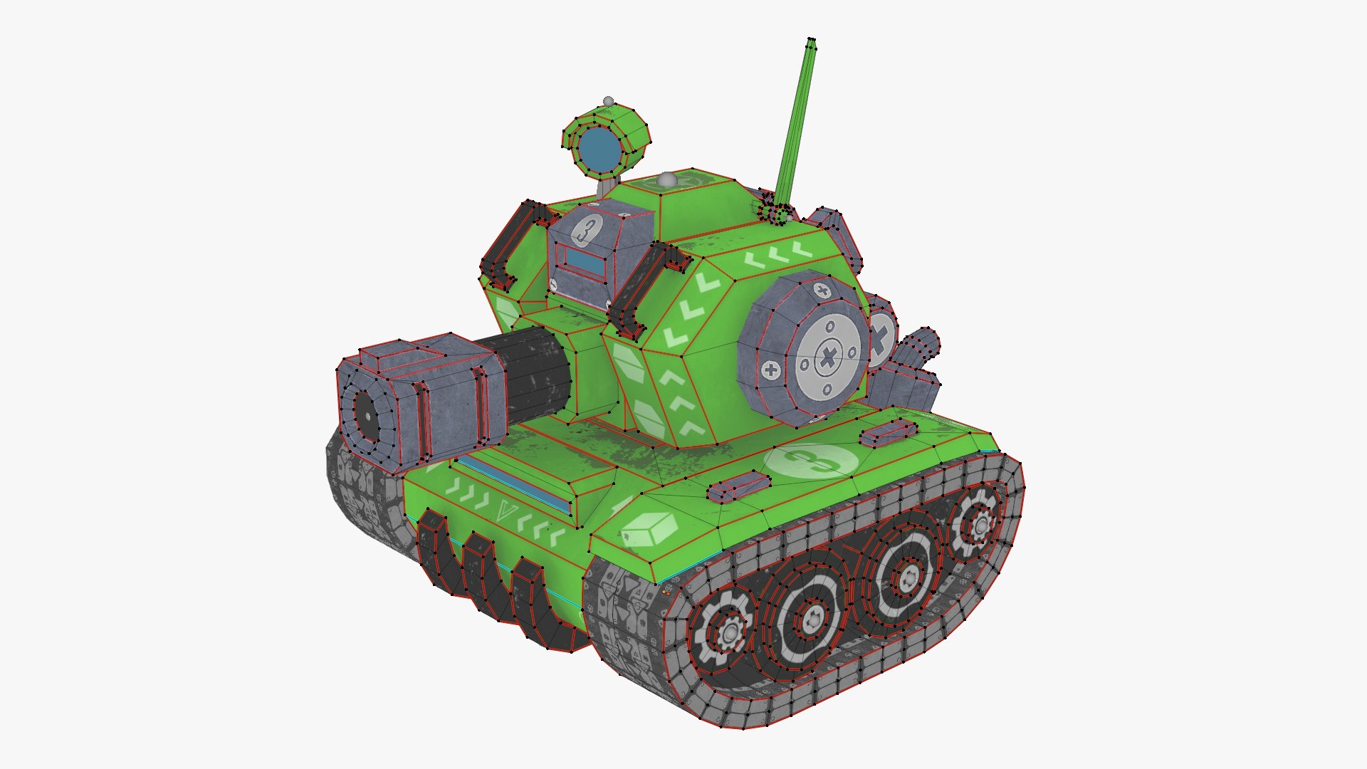3D Model Tank Chibi Green - TurboSquid 1984859