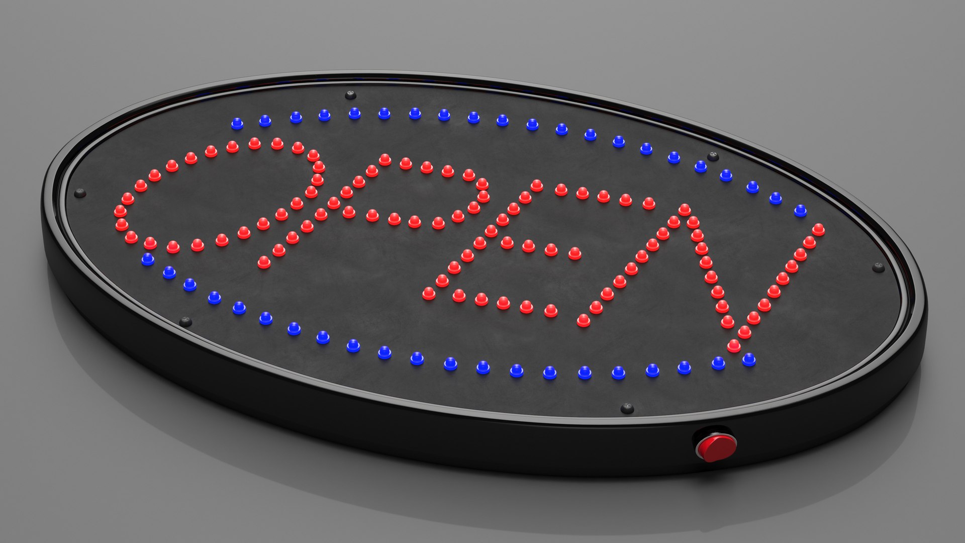 Oval LED Light Business Sign Open ON 3D Model - TurboSquid 2106121