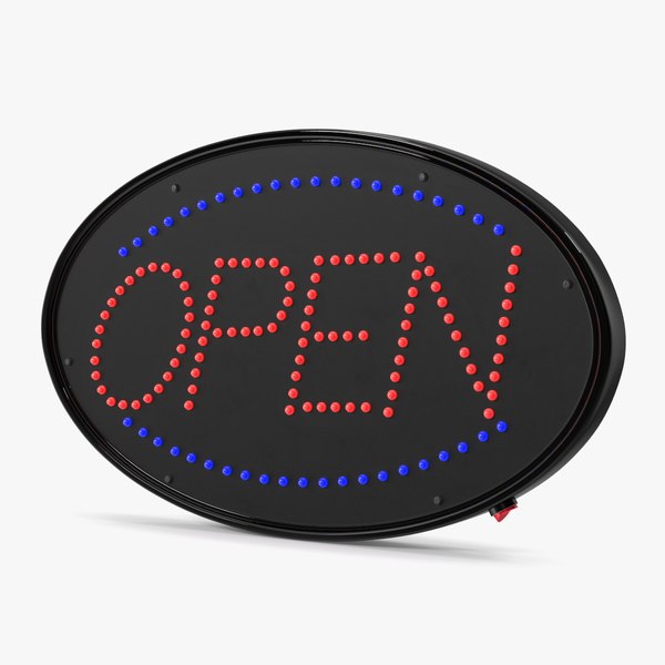 Oval LED Light Business Sign Open ON 3D 모델 - TurboSquid 2106121