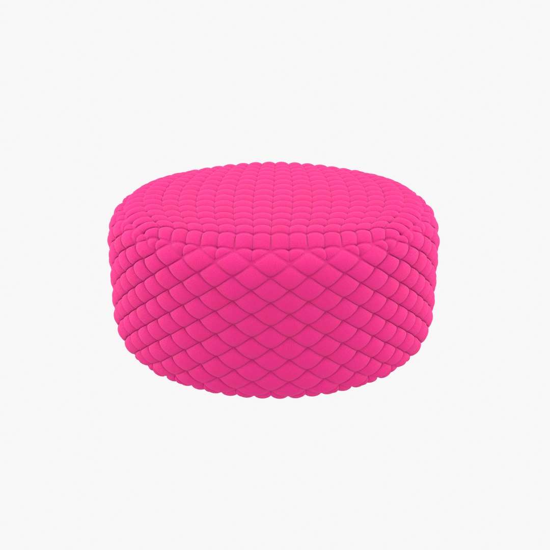 3D Round tufted ottoman pourple fabric model - TurboSquid 1847311