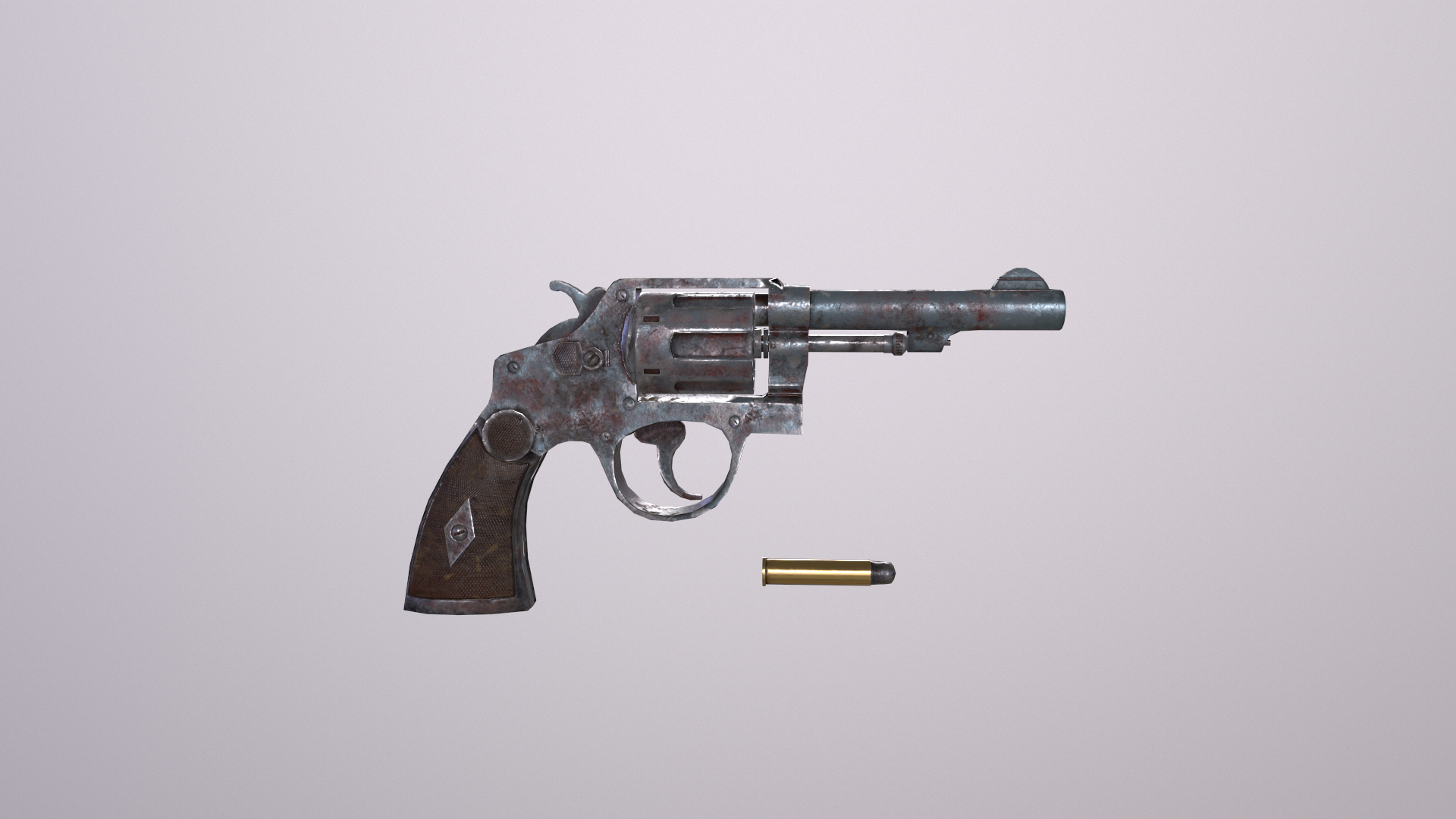 Old Used Rusty Revolver 3D - TurboSquid 1721863
