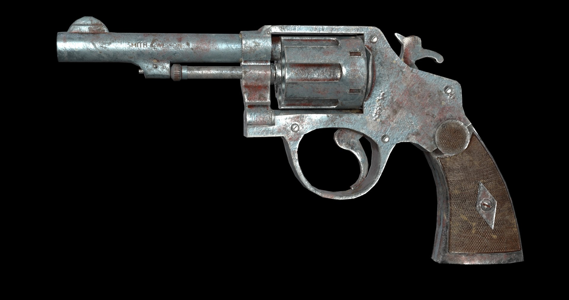 Old Used Rusty Revolver 3D - TurboSquid 1721863