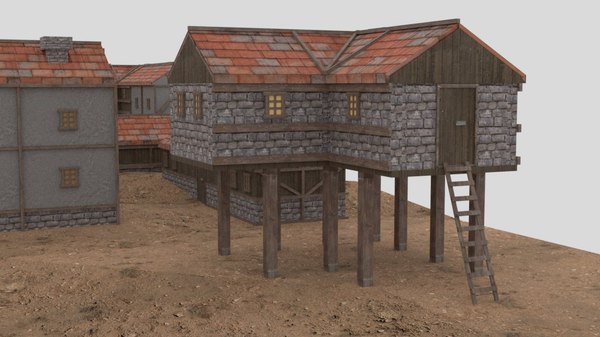 Medieval town kit 3D model - TurboSquid 1471939