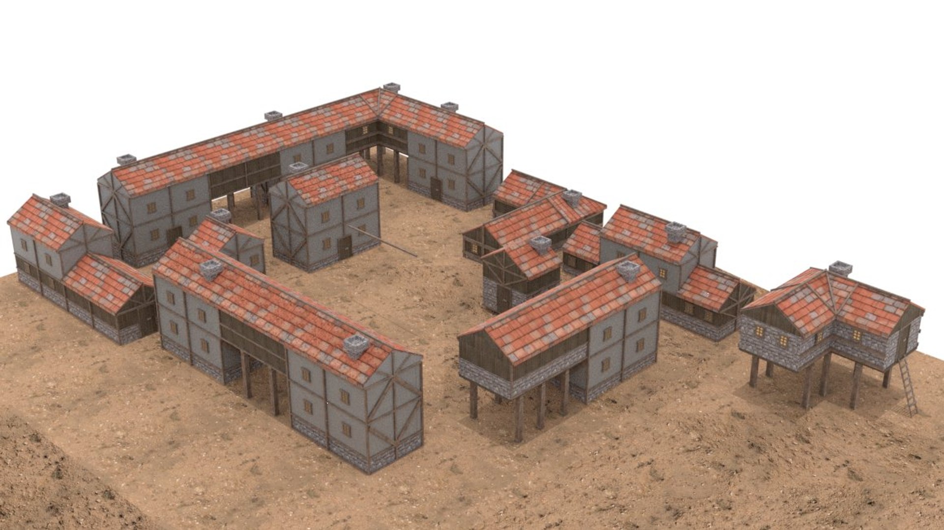 Medieval Town Kit 3D Model - TurboSquid 1471939