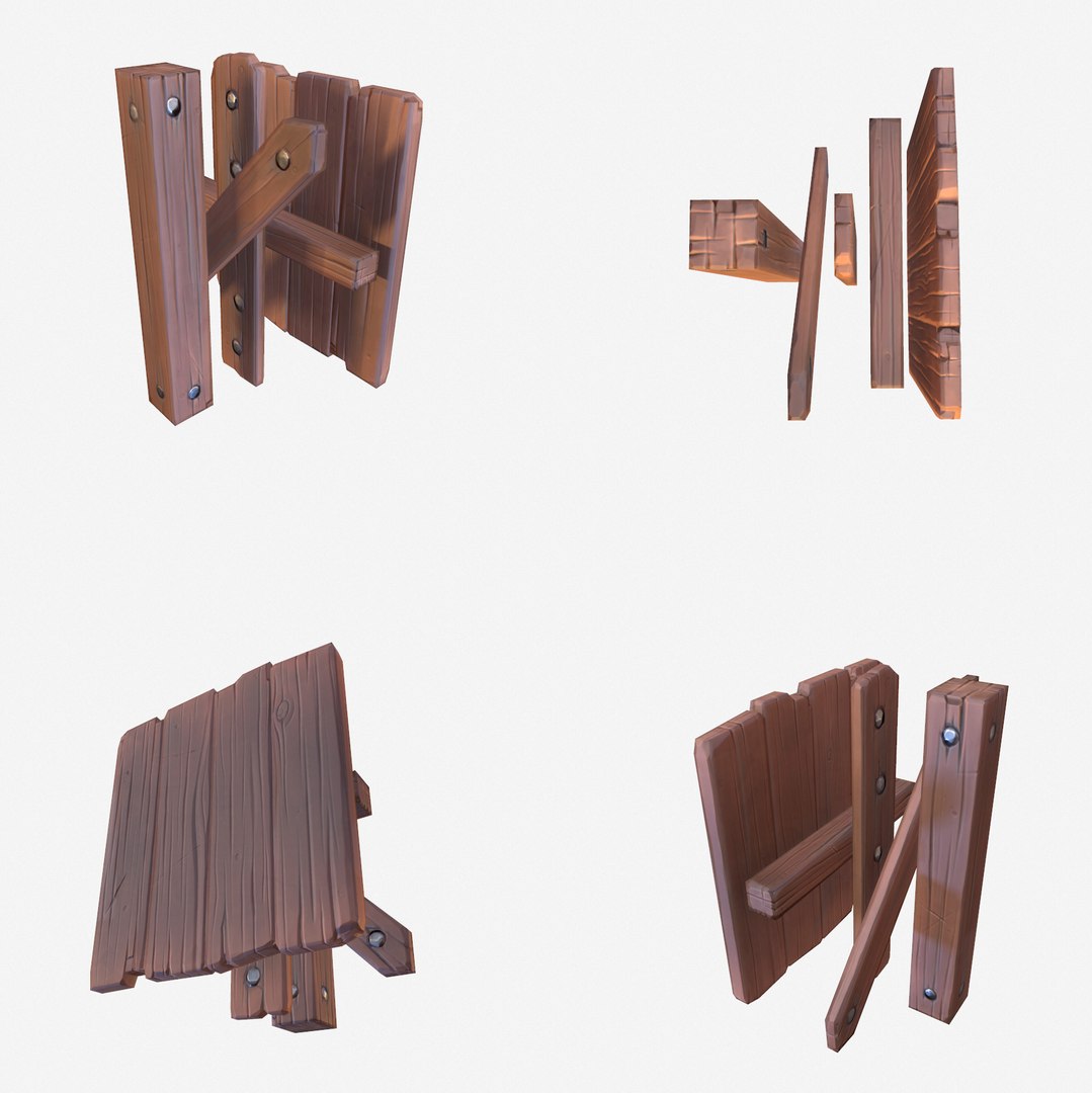 cartoon crates 3d model