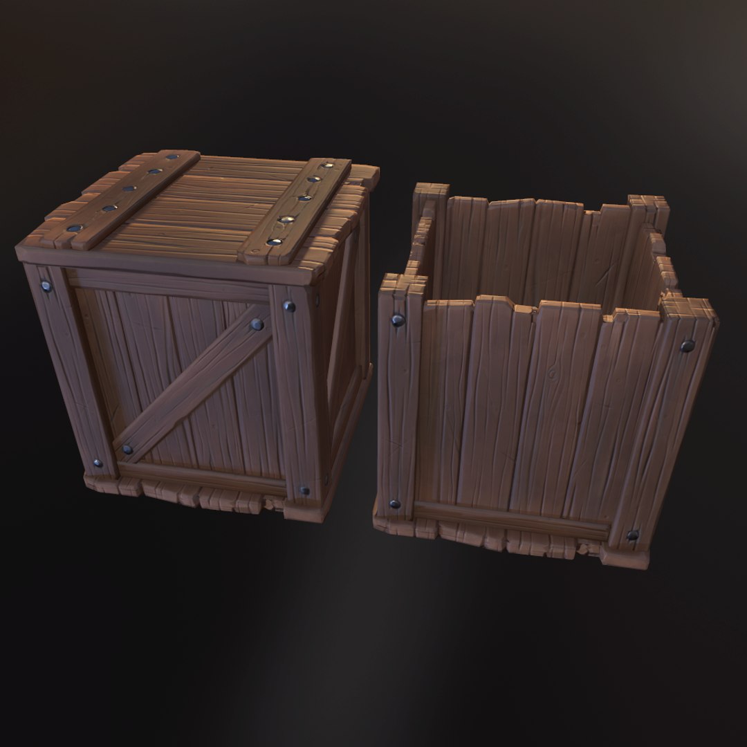 cartoon crates 3d model